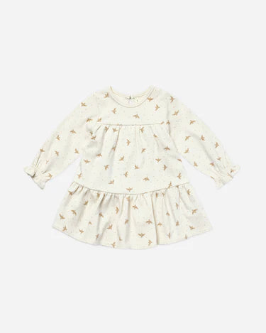 TIERED JERSEY DRESS || DOVES – Little Barn Baby