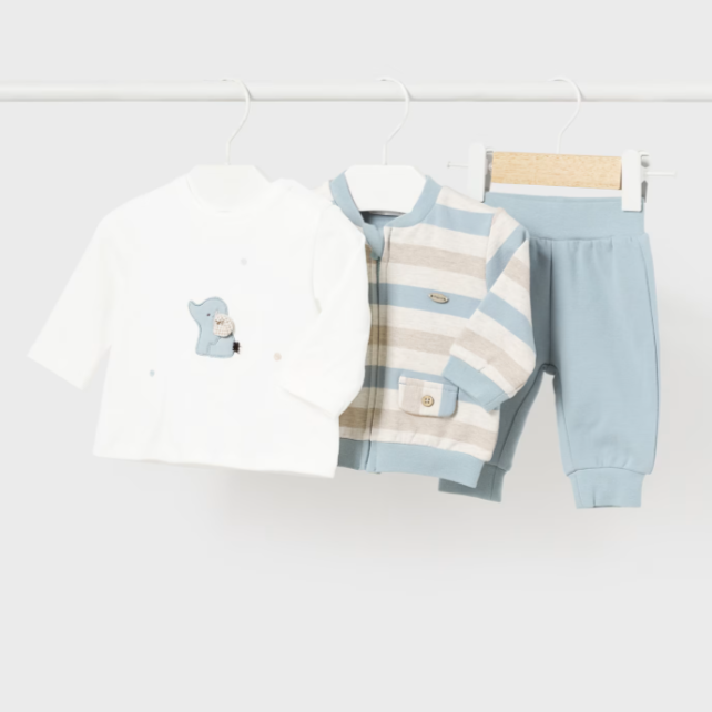 3 Piece Blue Striped Outfit Set – Little Barn Baby