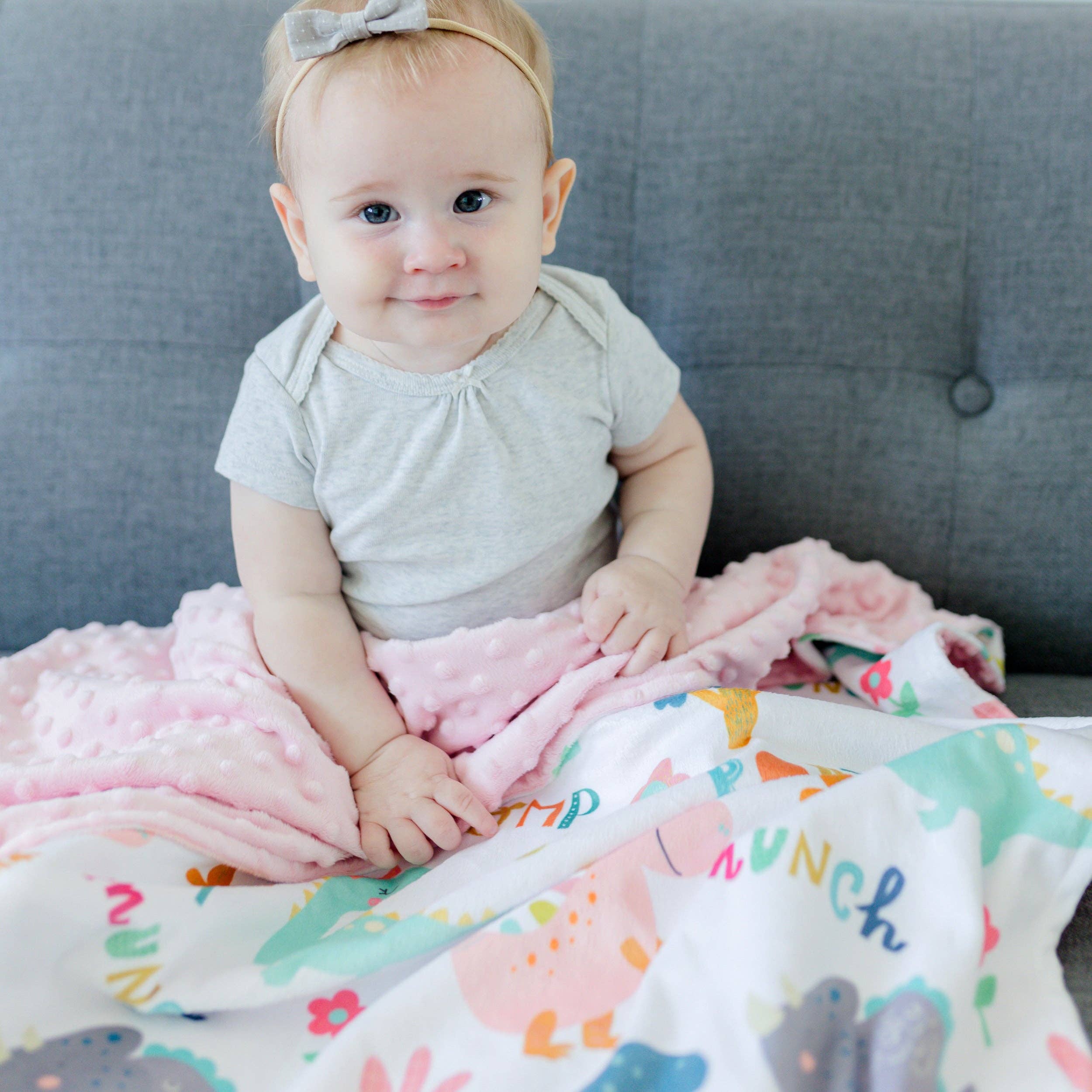 Baby & Toddler Minky Blanket - Dinoland Pink – Little Barn Baby